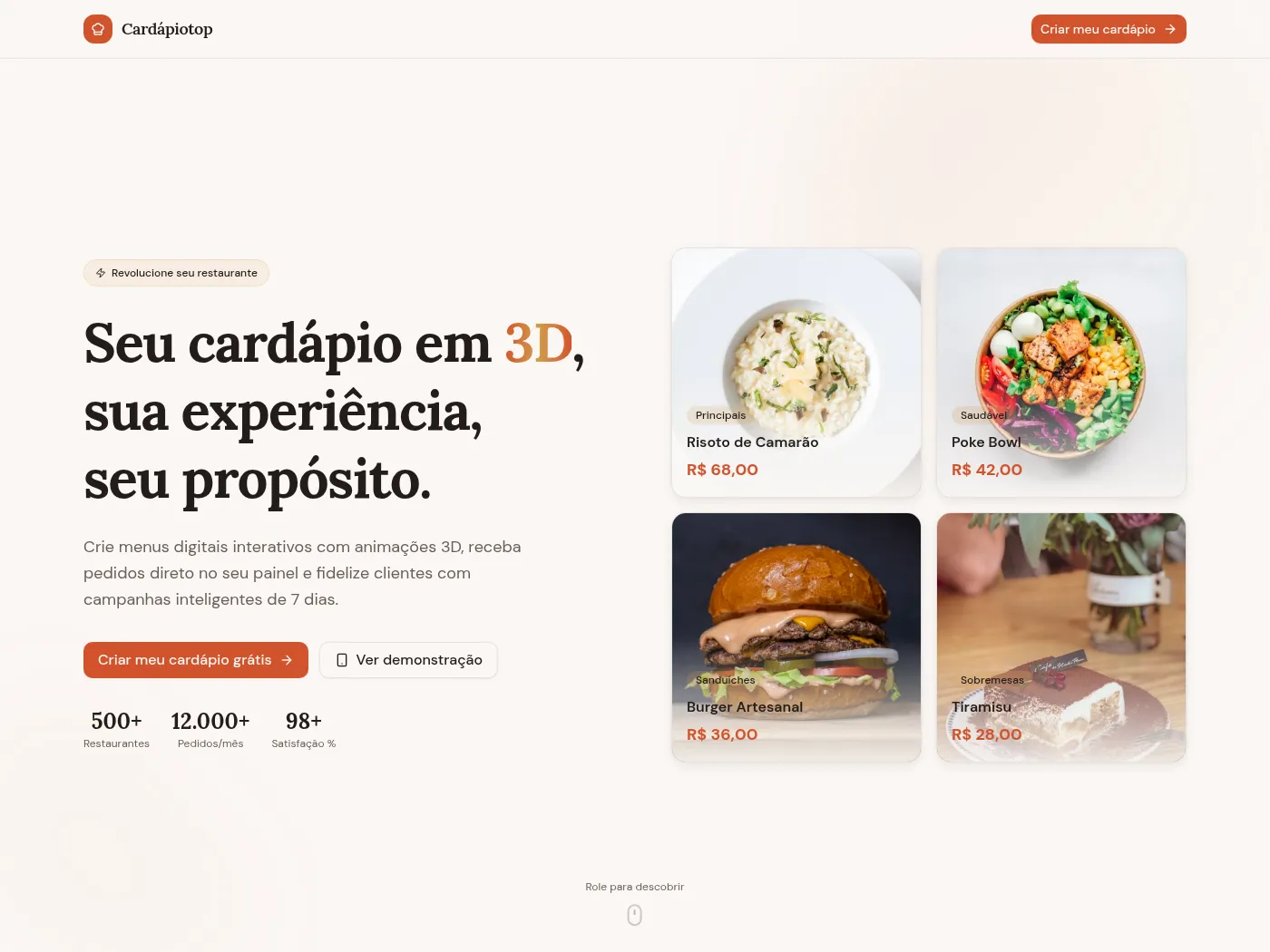 Cardápiotop 3D Menu