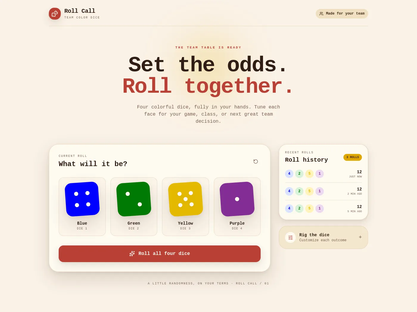 Color Dice Simulator