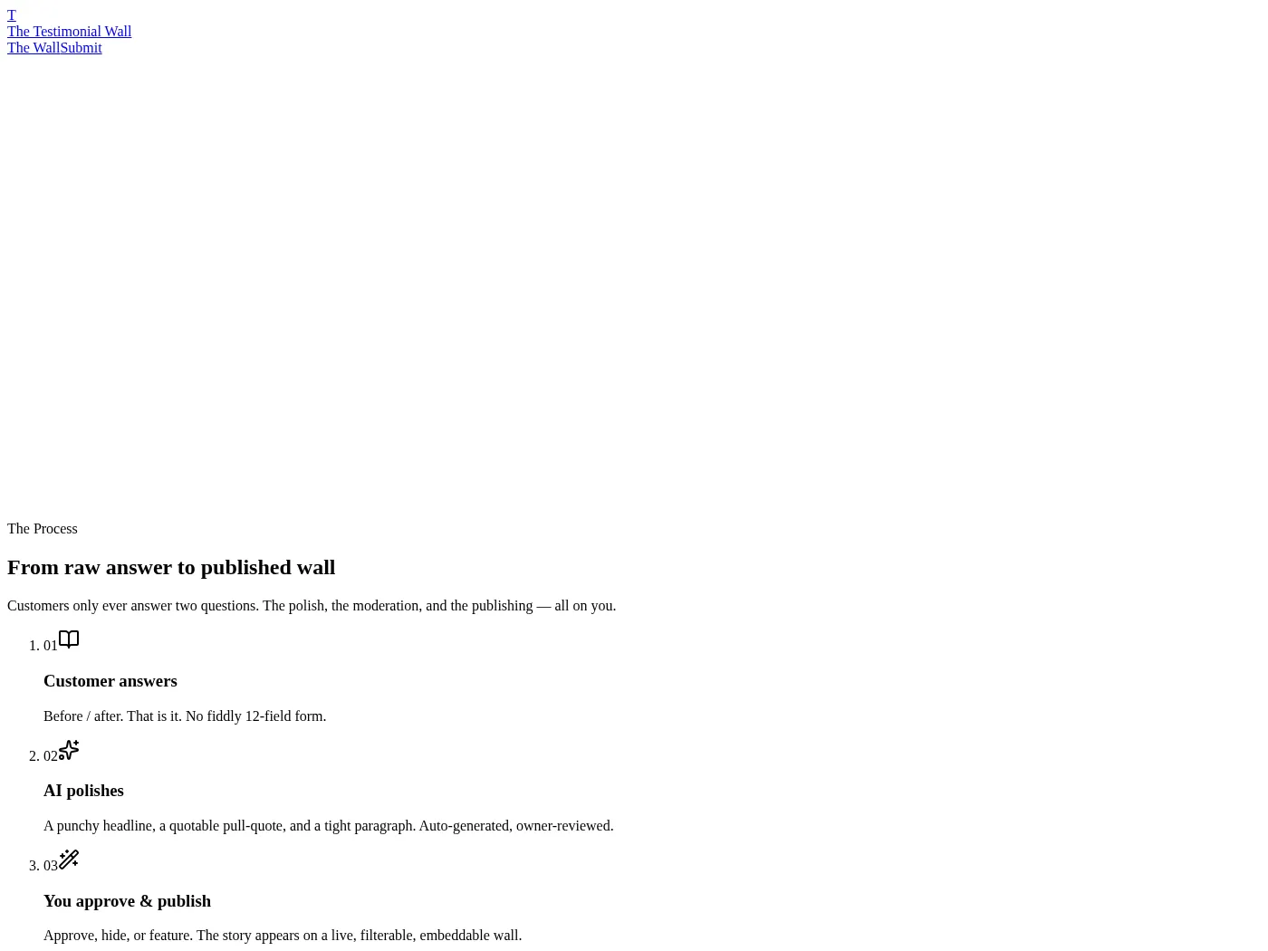 AI Testimonial Wall