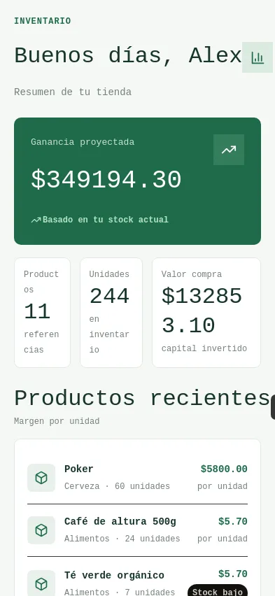 Inventory Gains Tracker