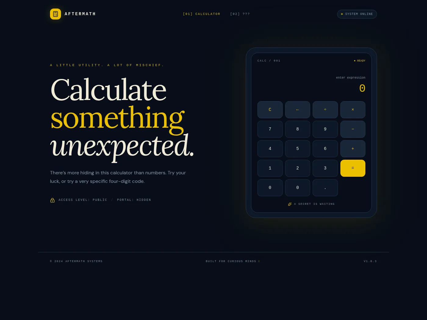 Secret Portal Calculator