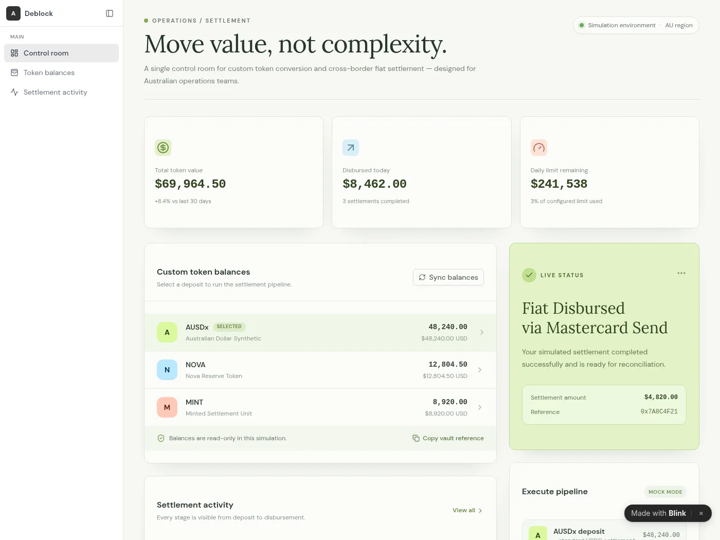 Deblock Integration Suite