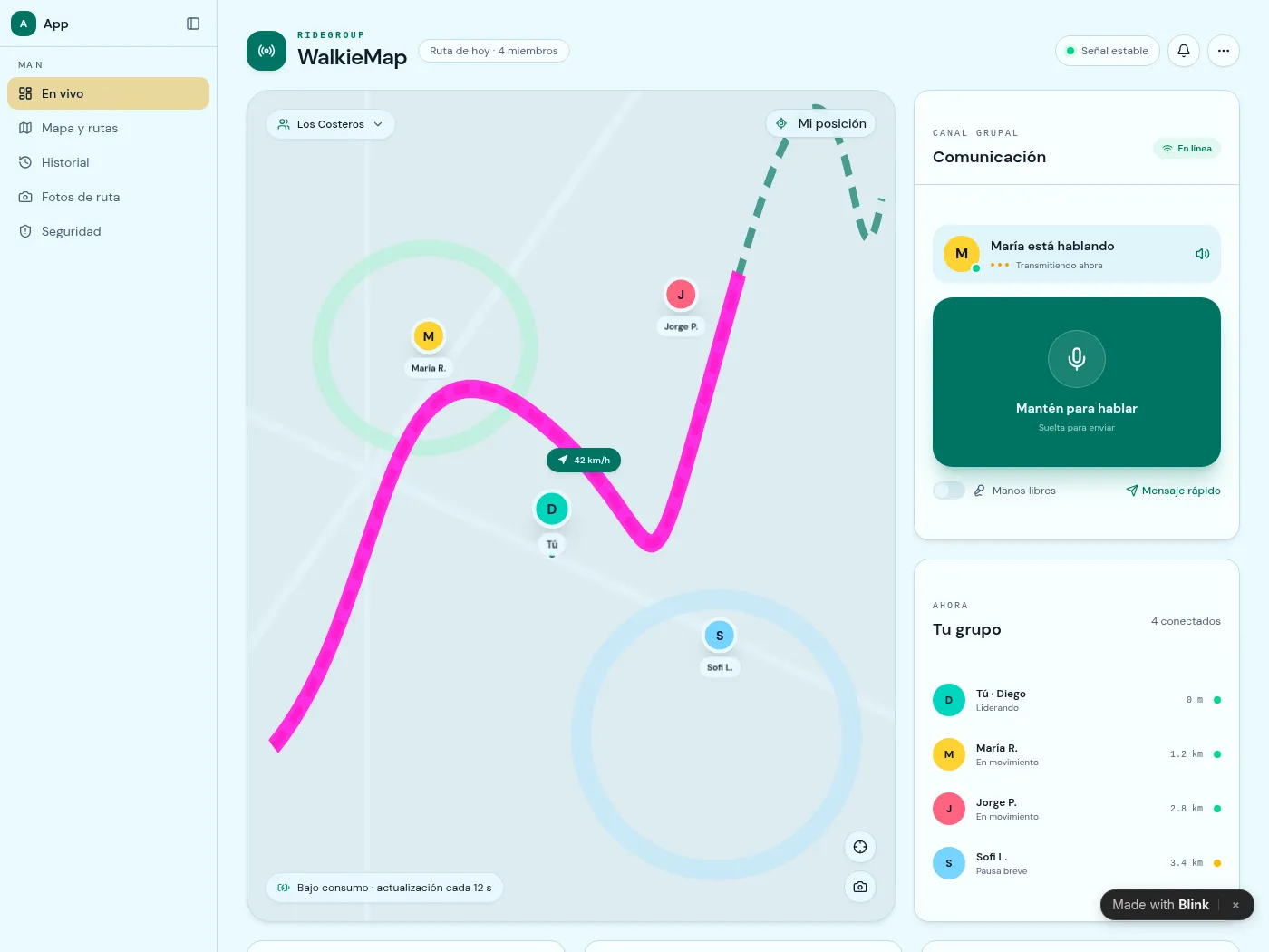 RideGroup WalkieMap