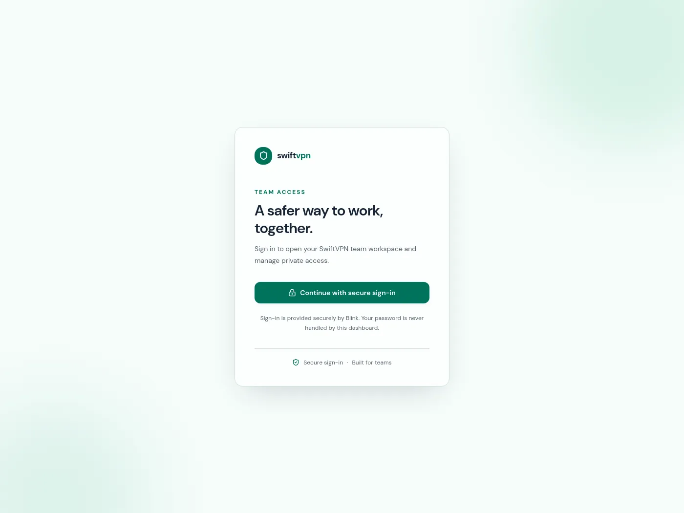 SwiftVPN Team Access