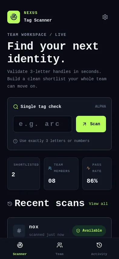 Discord Tag Scanner