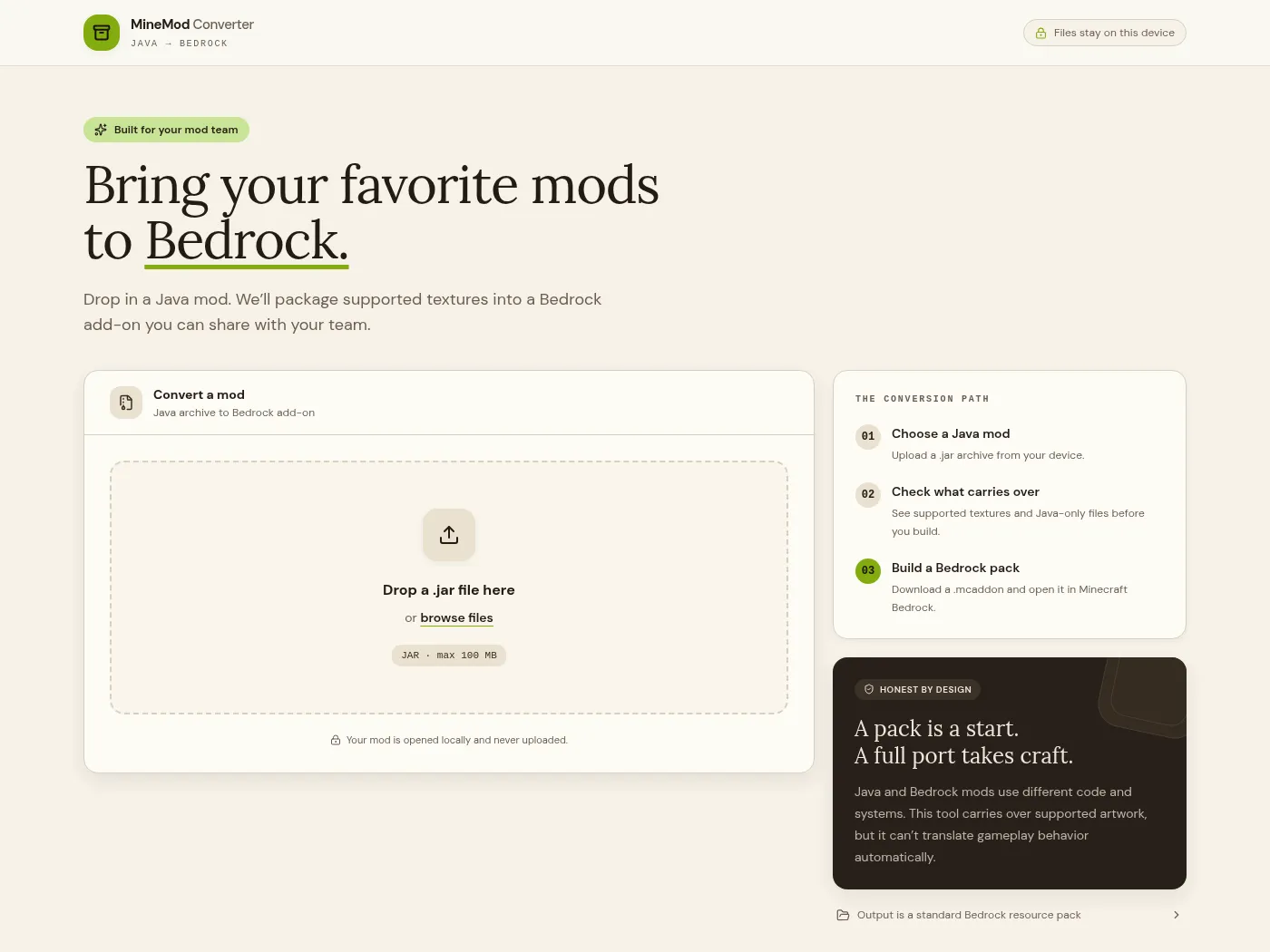 MineMod Converter
