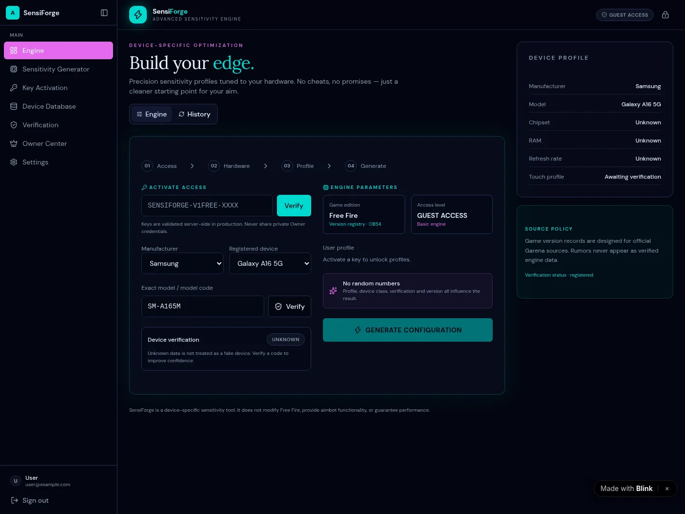SensiForge Web Engine