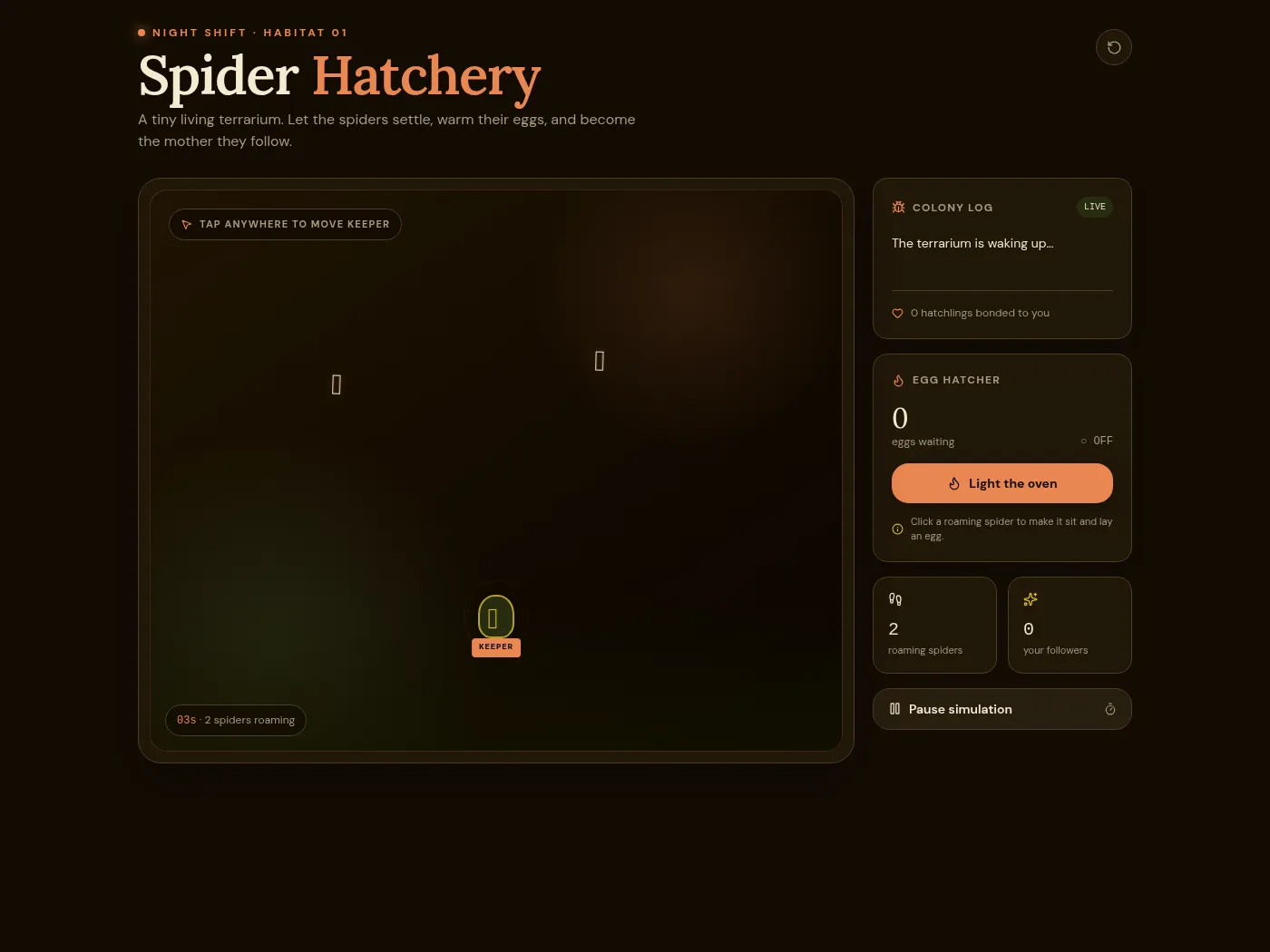 Spider Hatch Simulation