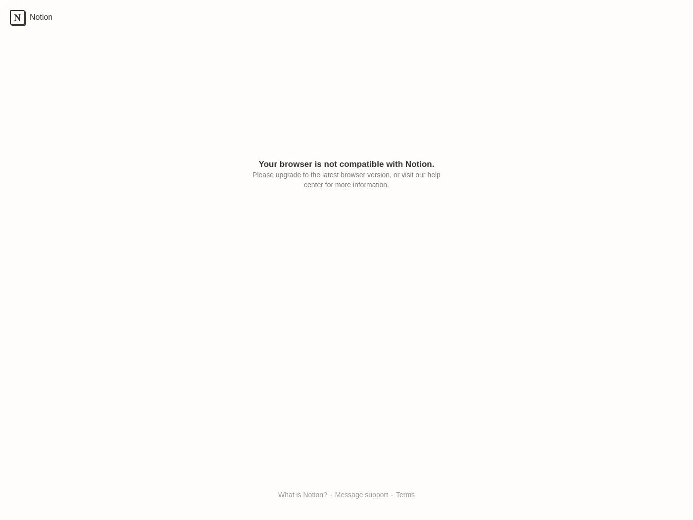 Unsupported Browser Page
