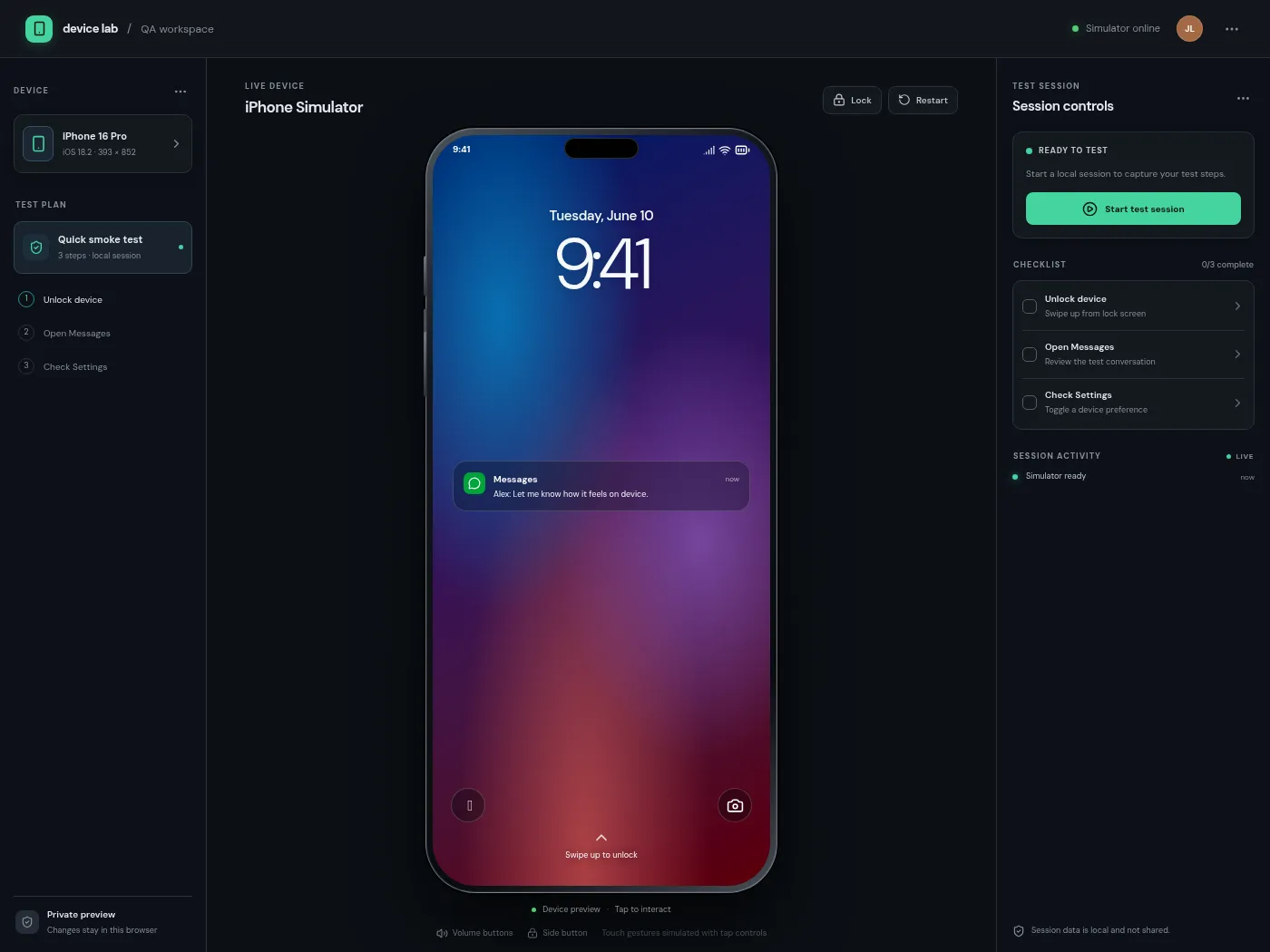 Web iPhone Simulator
