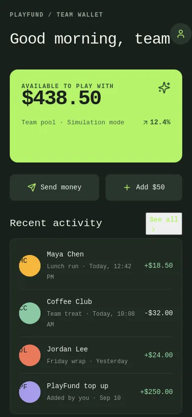 PlayFund Mobile Wallet