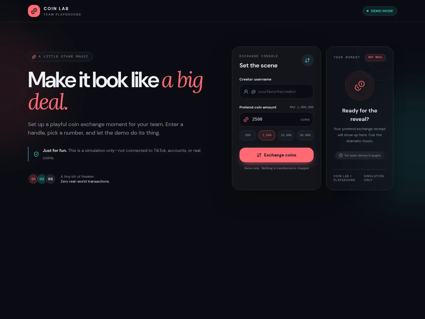TikTok Coins Prank Sim