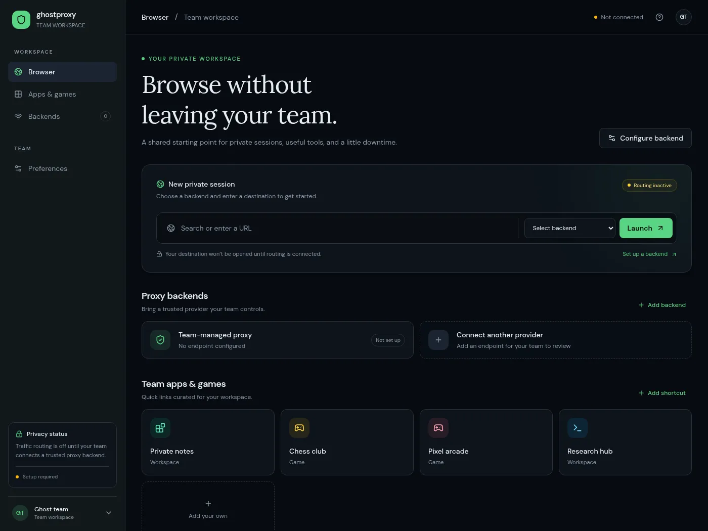 GhostProxy Dashboard