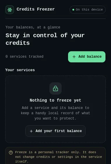 Credits Freezer Extension