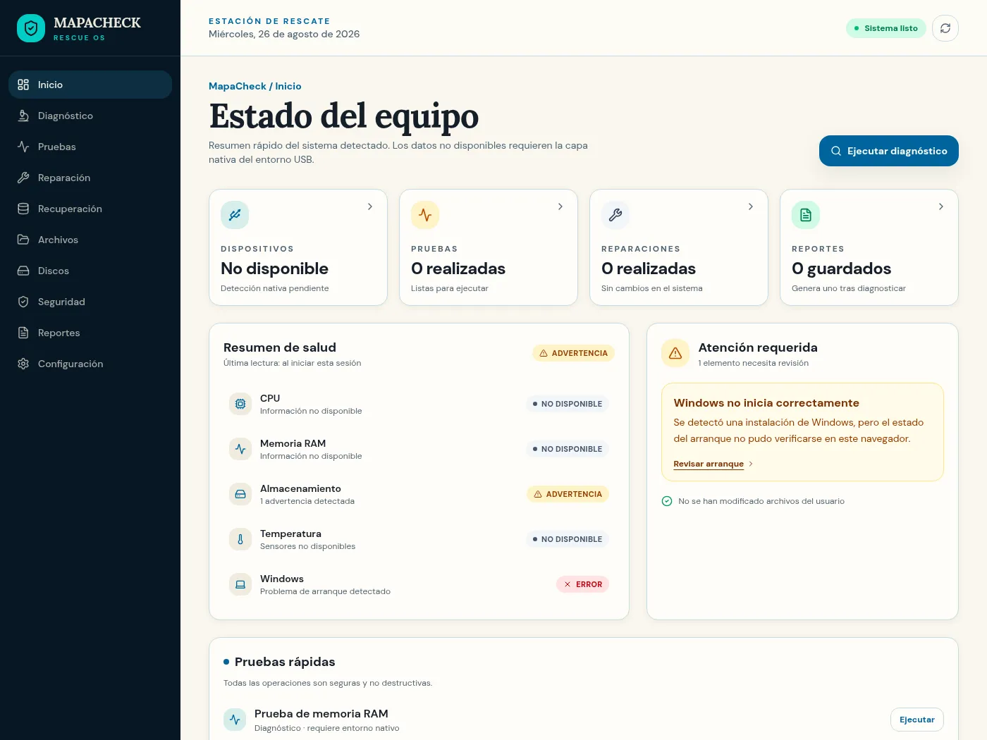 MapaCheck Rescue OS