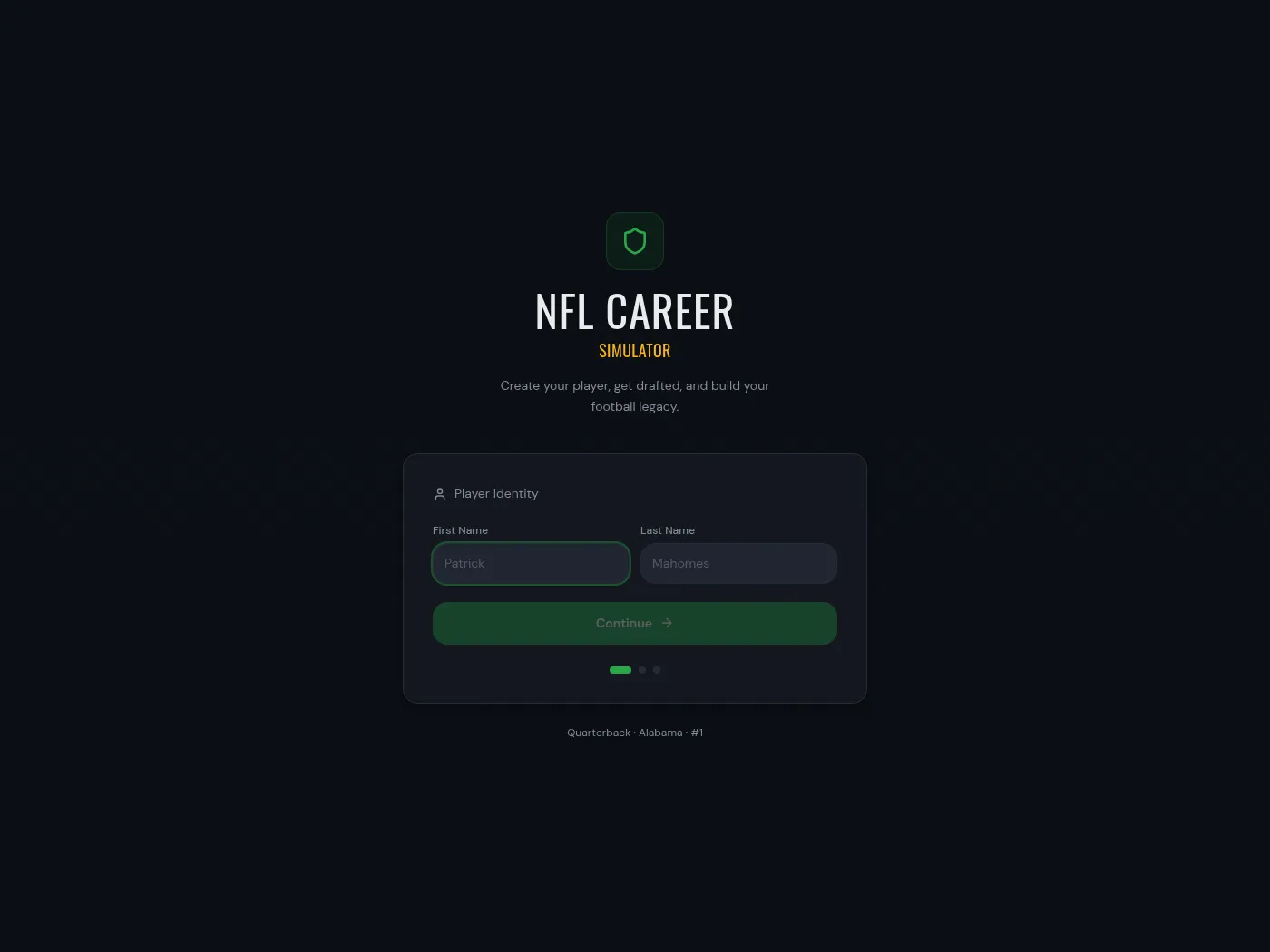 NFL Career Simulator