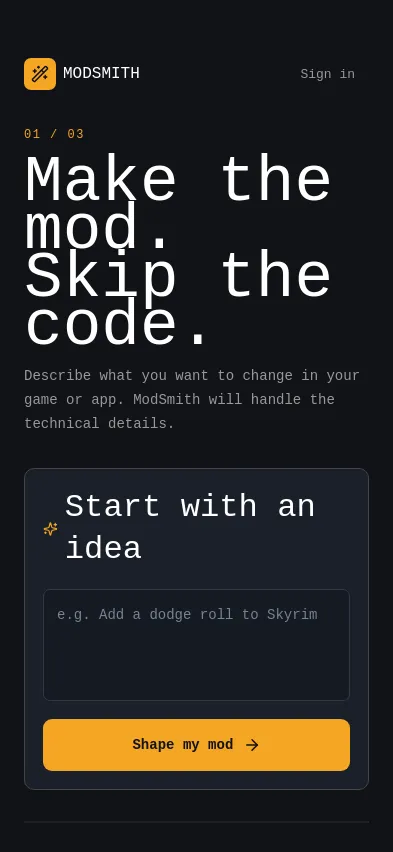 AI Mod Maker App