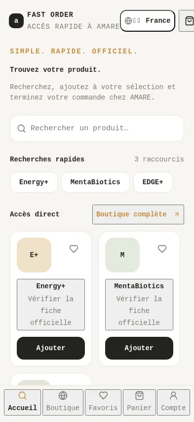 AMARE Fast Order App
