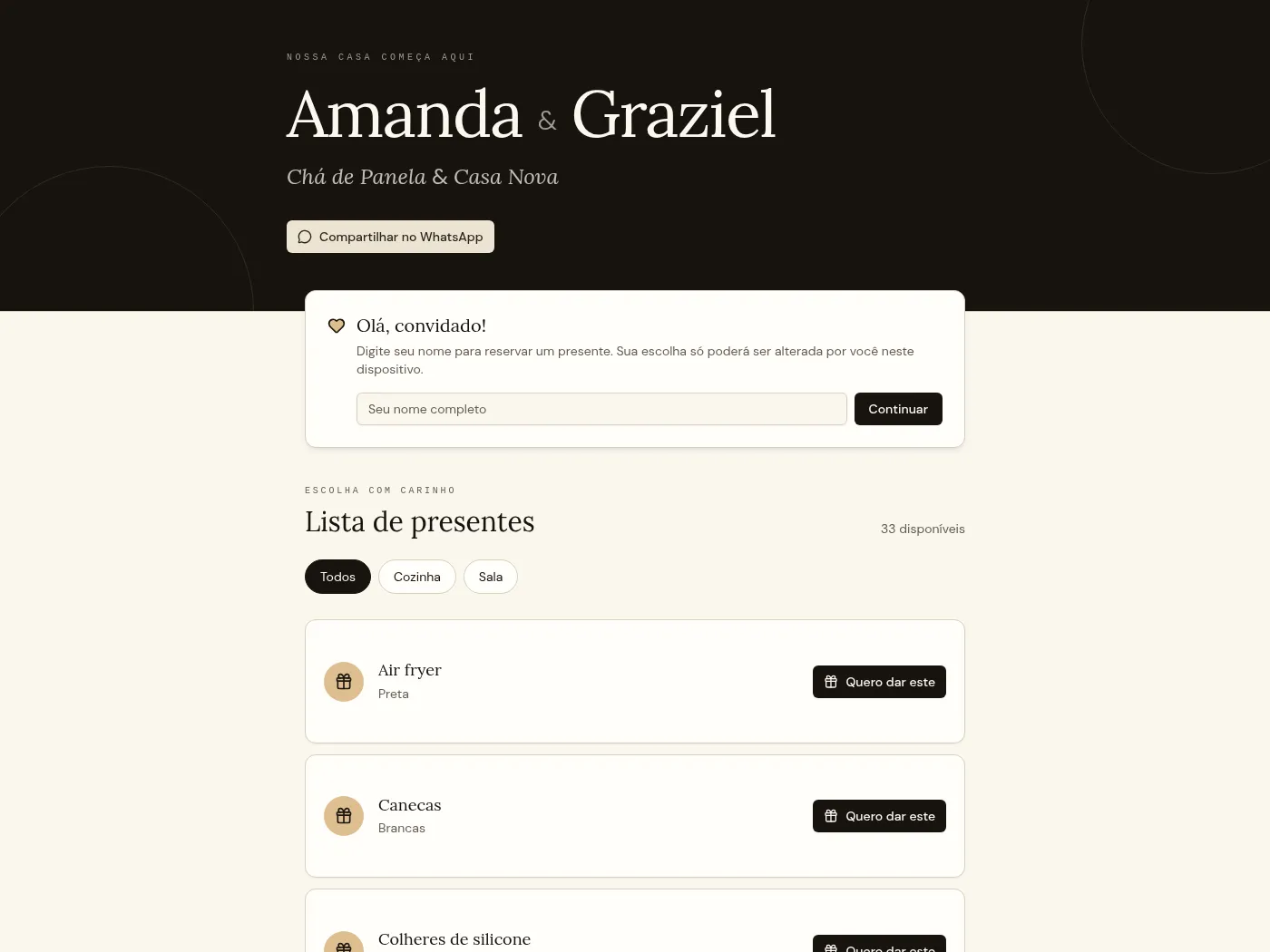 Amanda & Graziel Gift List
