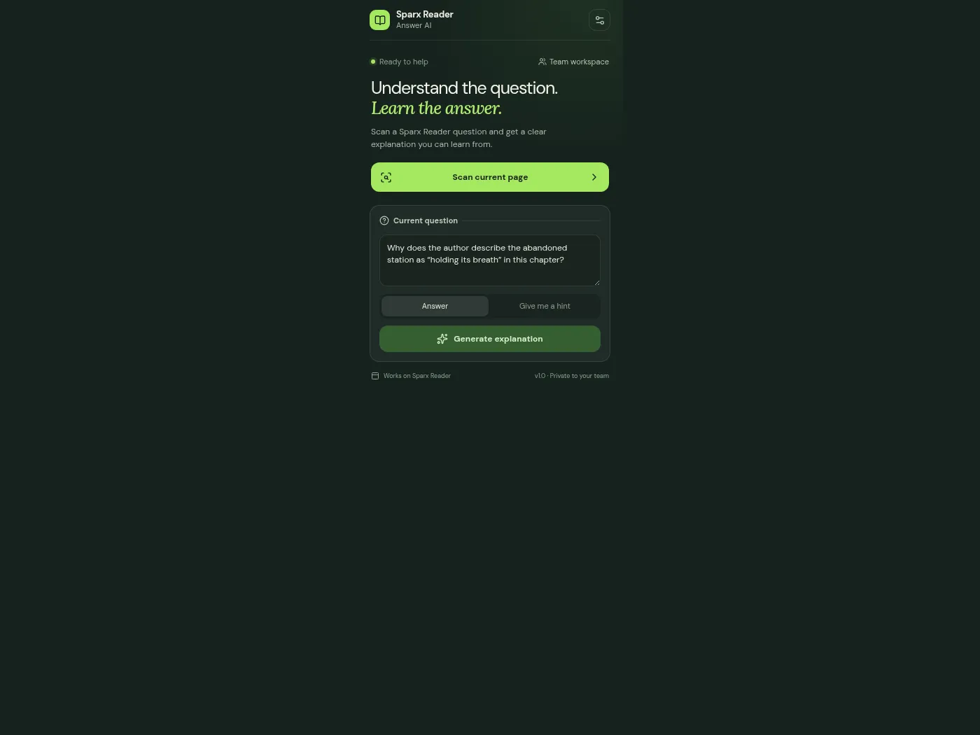 Sparx Reader Answer AI