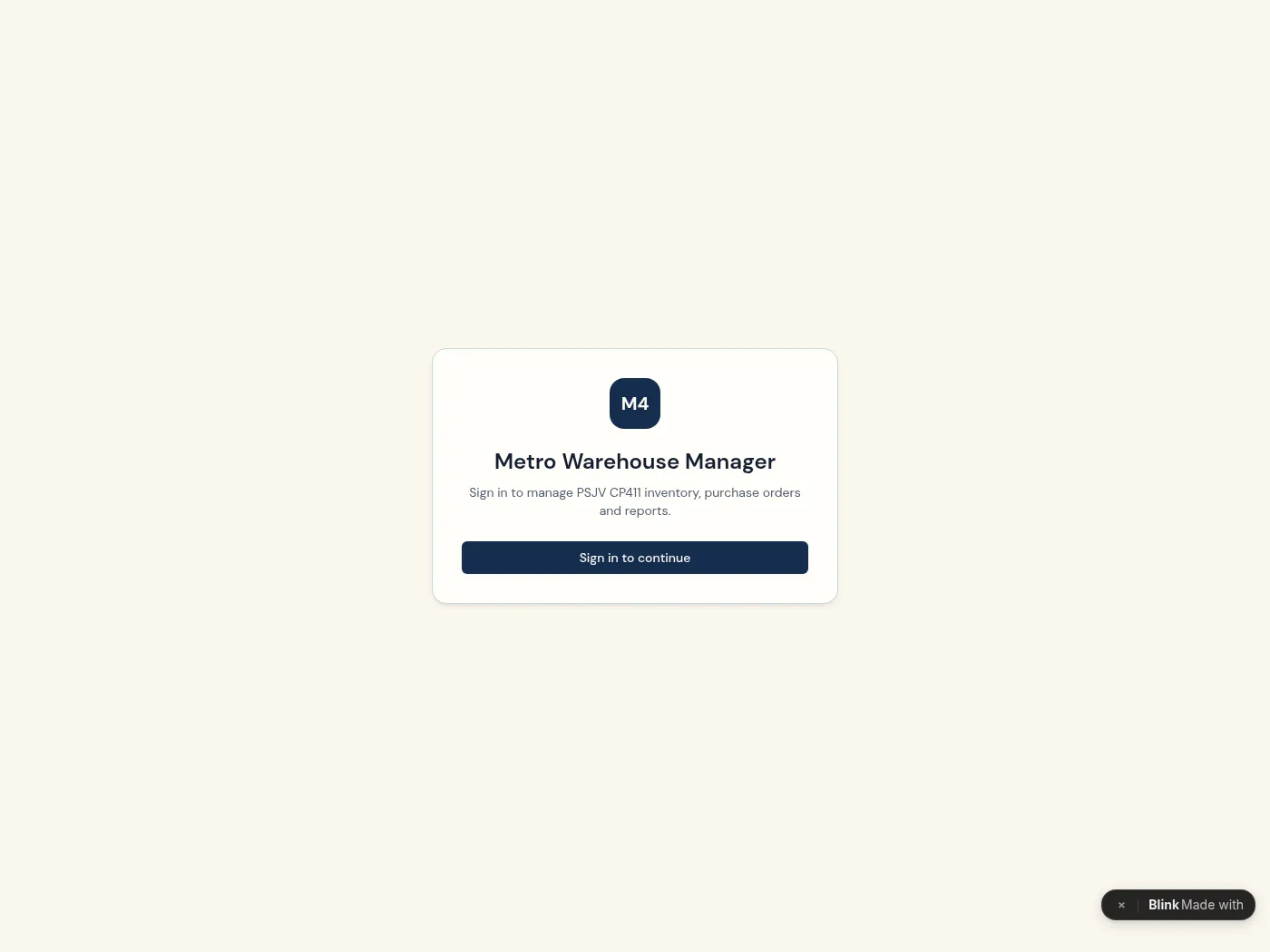 Metro Inventory Manager