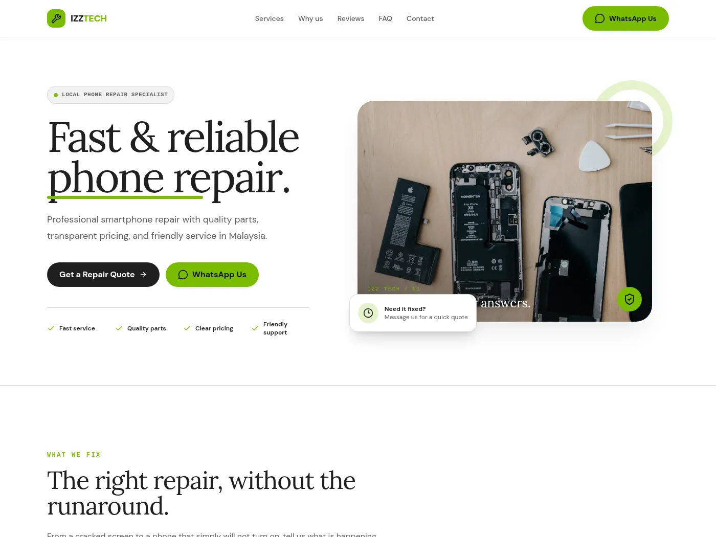 IZZ TECH Phone Repair Site