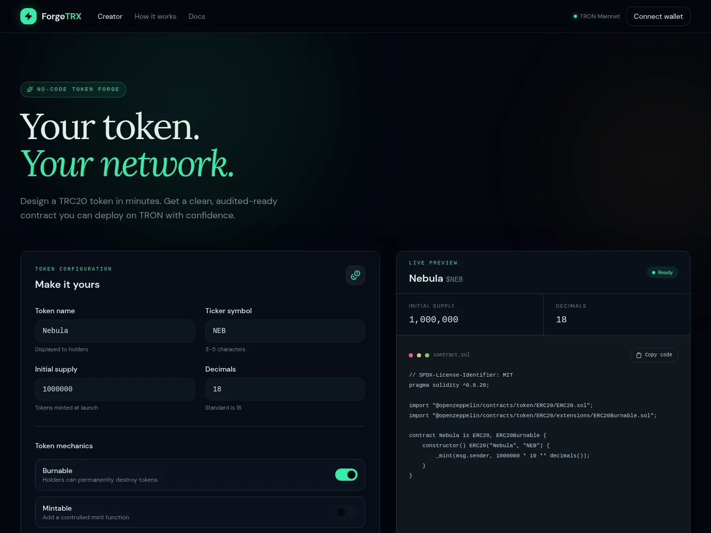 TRC20 Token Creator