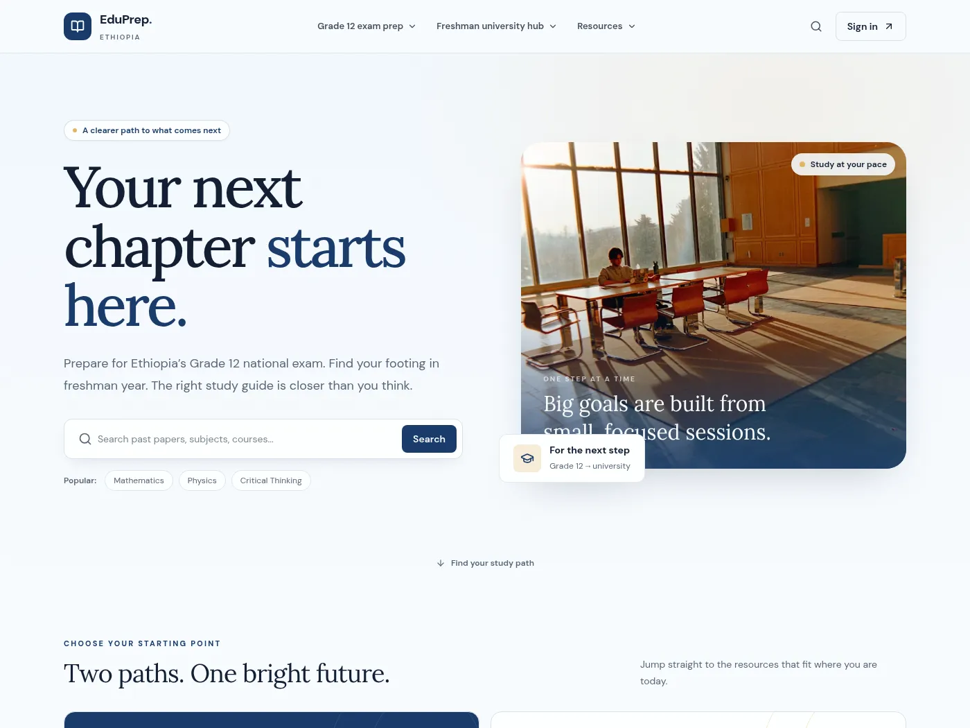 EduPrep Ethiopia Portal