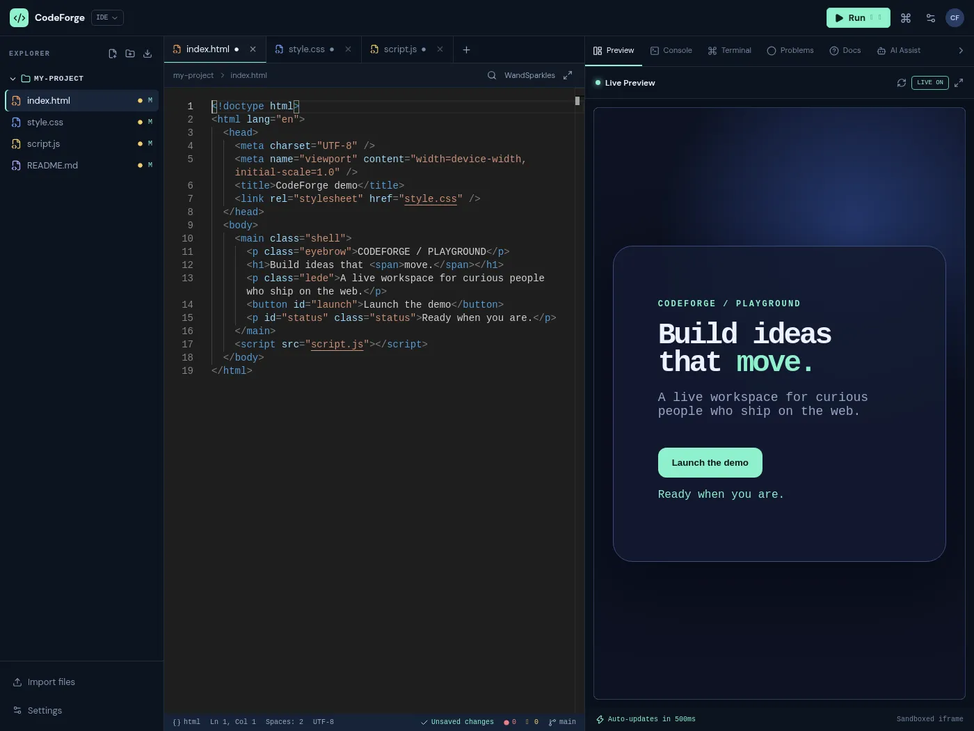 CodeForge Online IDE