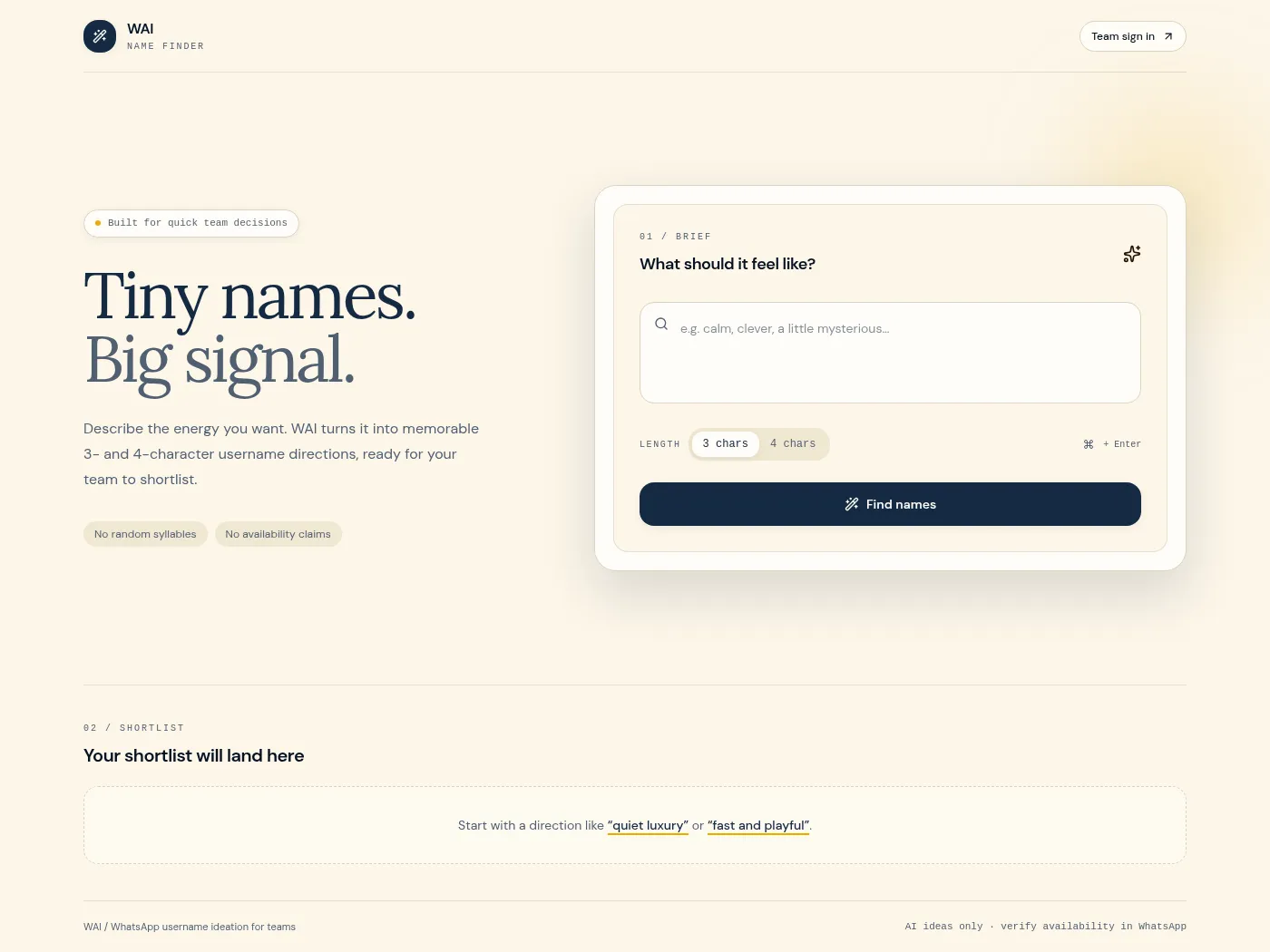 WAI Name Finder