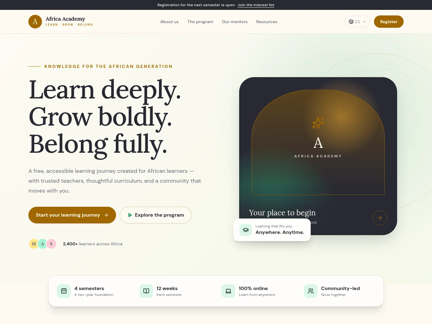 Africa Academy Platform
