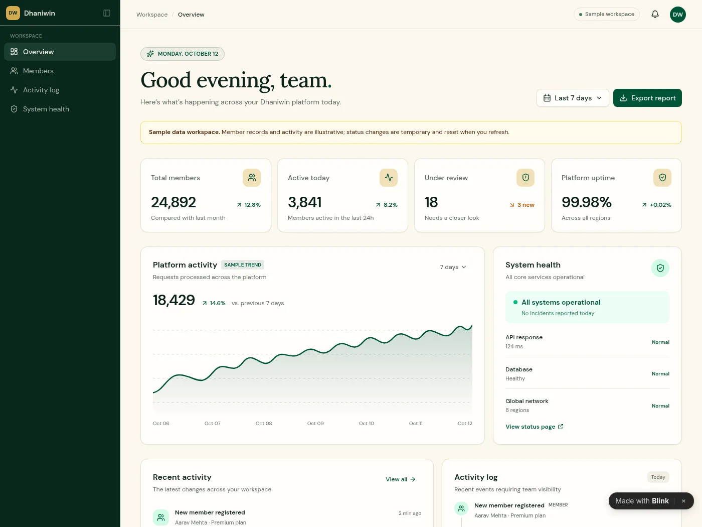 Dhaniwin Admin Panel