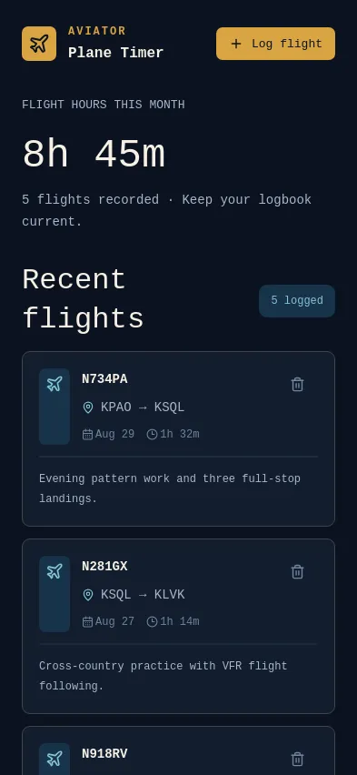 Aviator Plane Timer