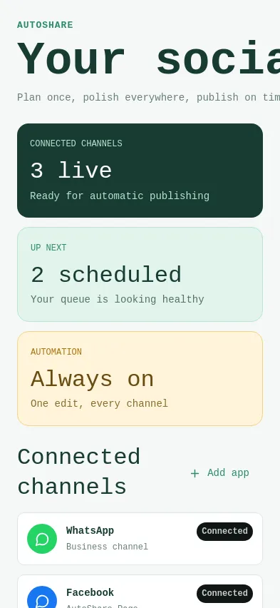 AutoShare Social Hub