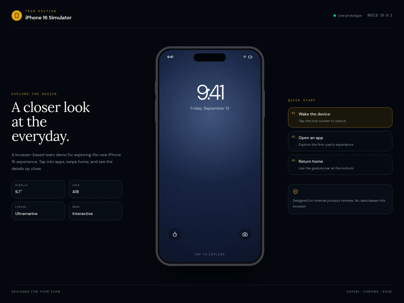 iPhone 16 Web Simulator