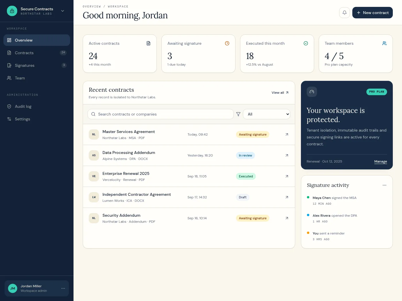 Secure Contracts SaaS