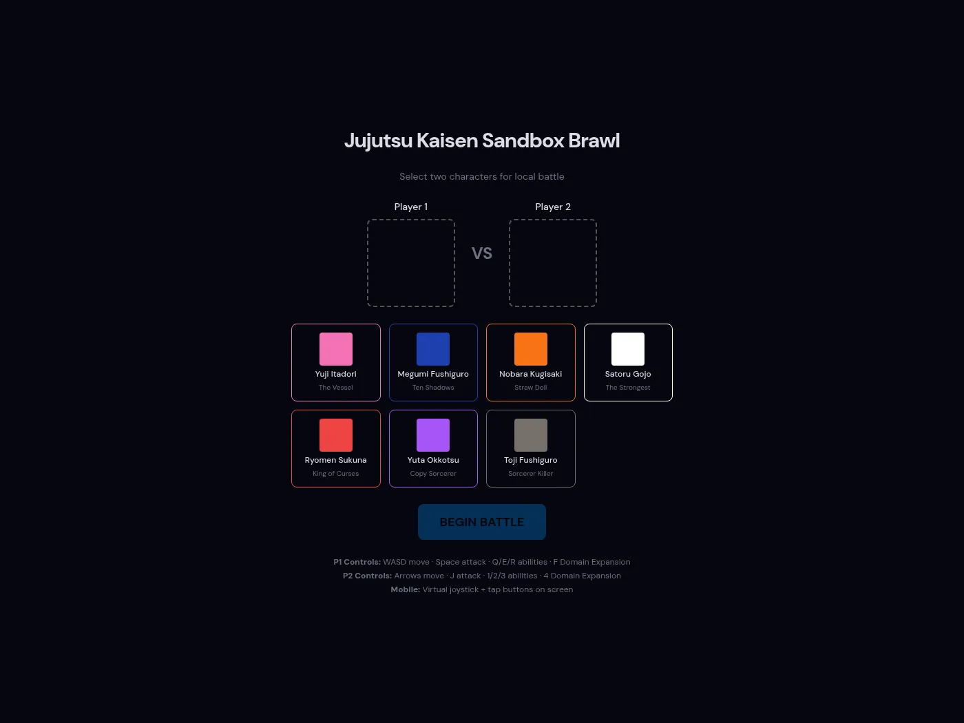 Jujutsu Kaisen Sandbox Brawl