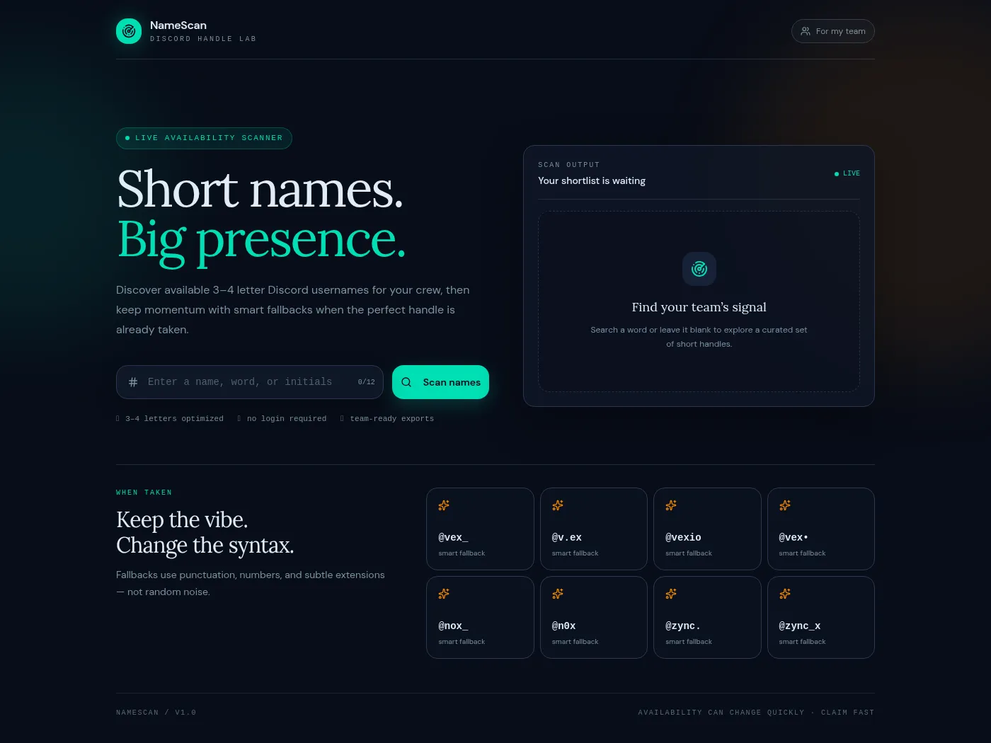 Discord Name Scanner