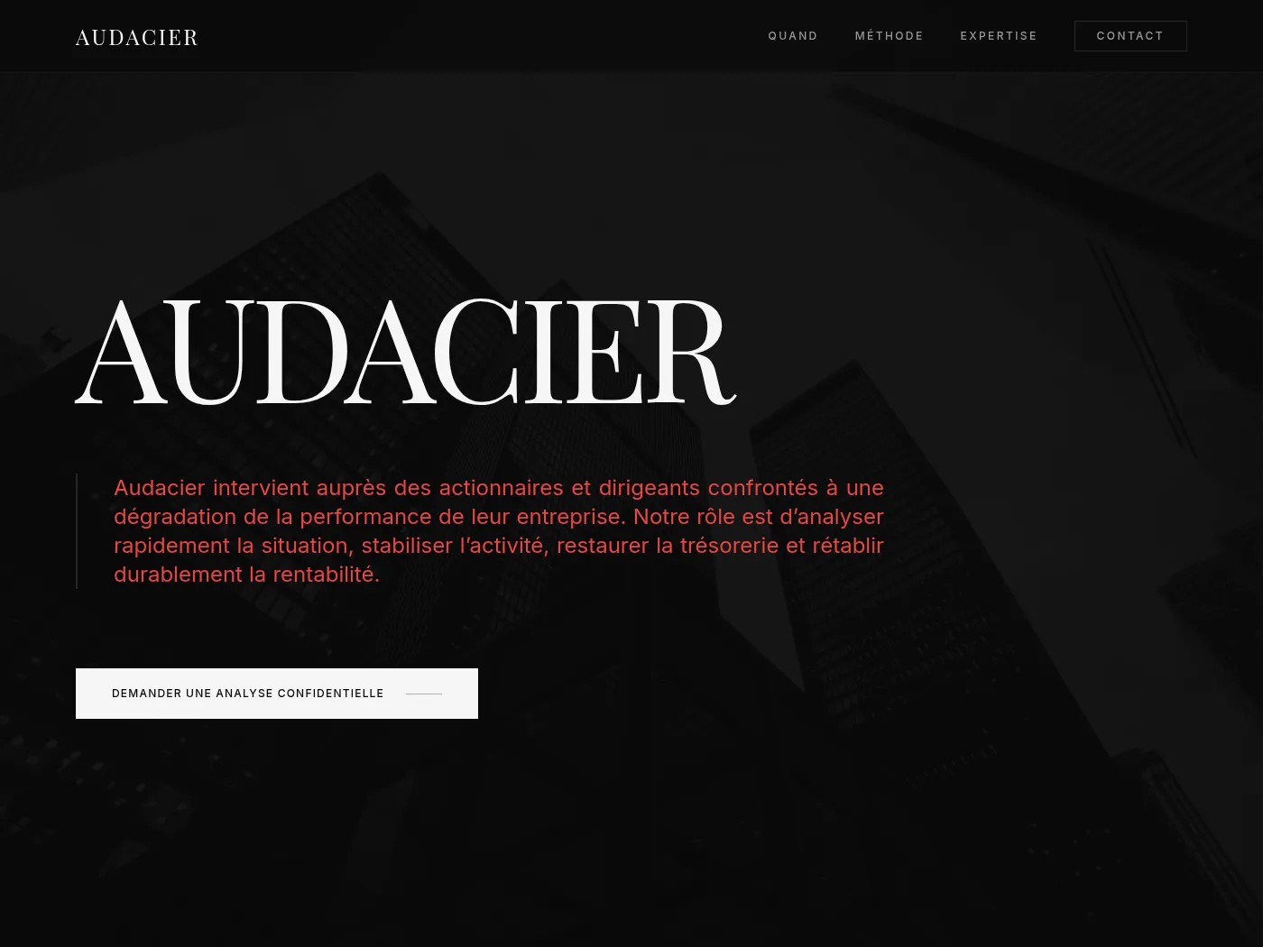 AUDACIER Institutional Site
