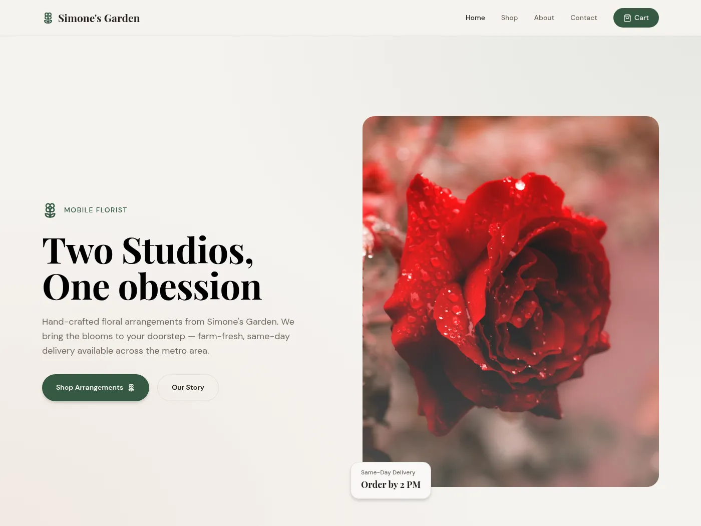 Simone's Garden Studio Website