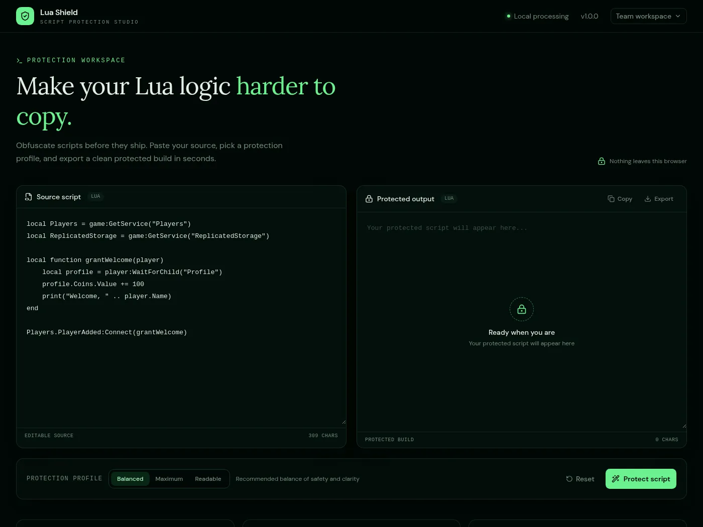 Lua Shield Platform