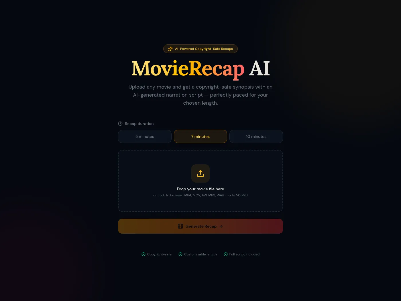 MovieRecap AI