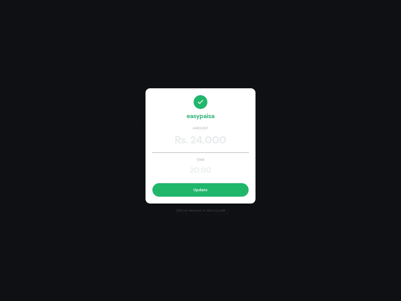 Time & Amount Updater