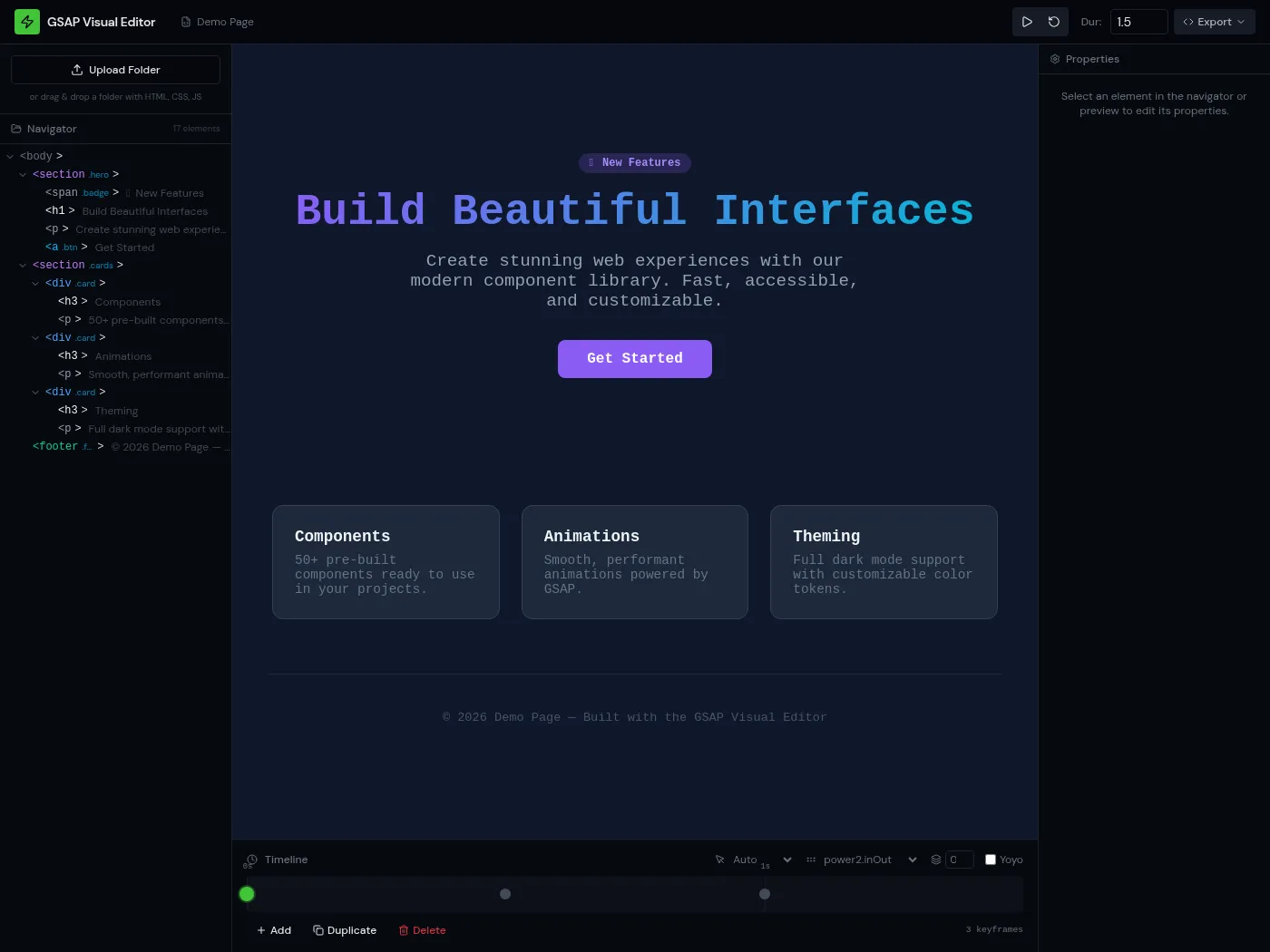 GSAP Visual Editor