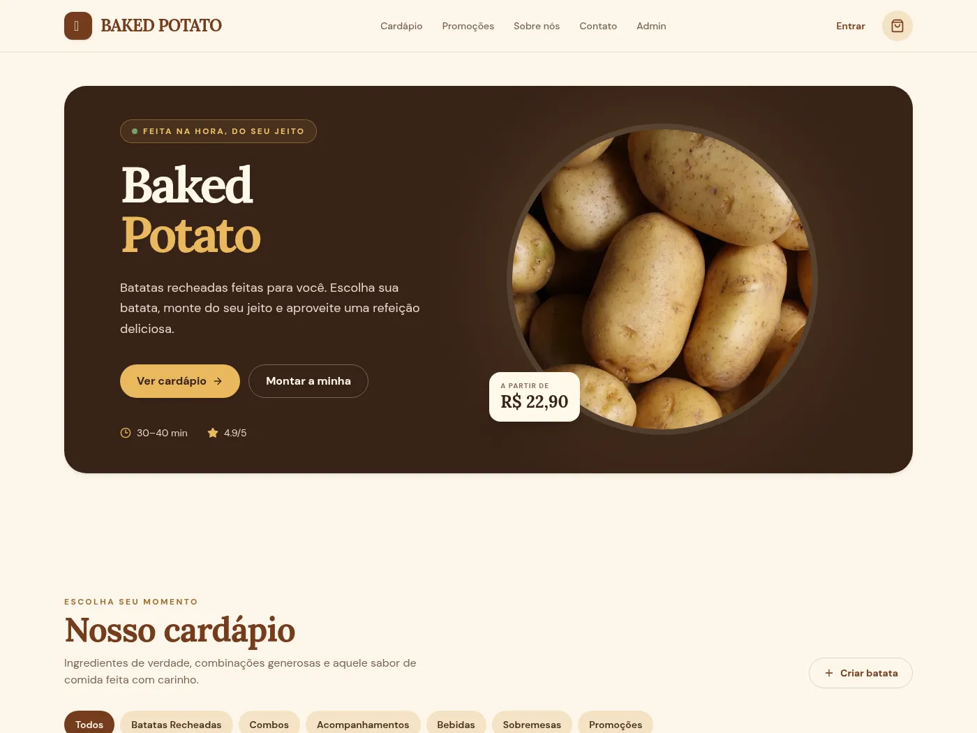 Baked Potato Restaurant System