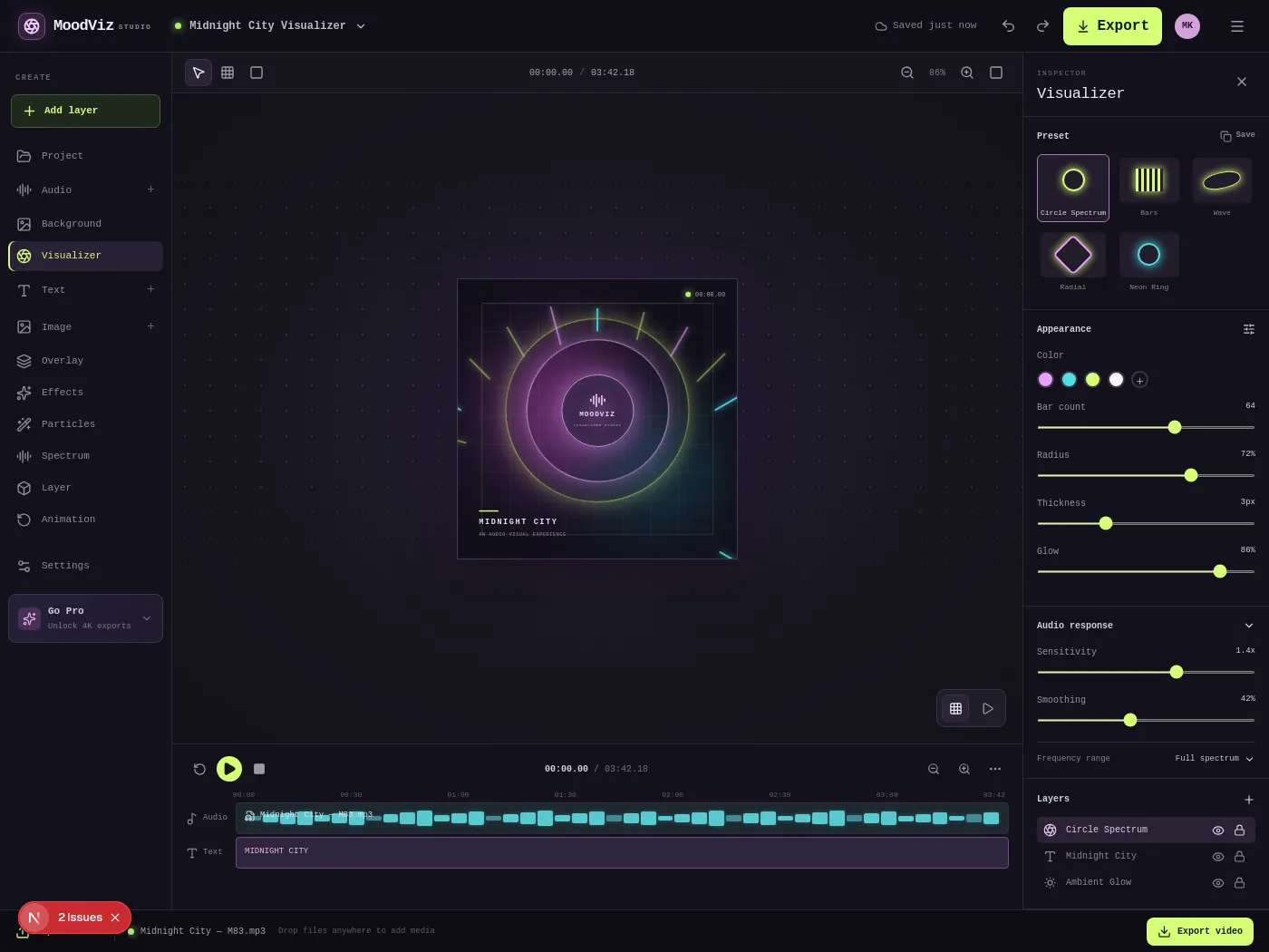 MoodViz Music Visualizer Studio