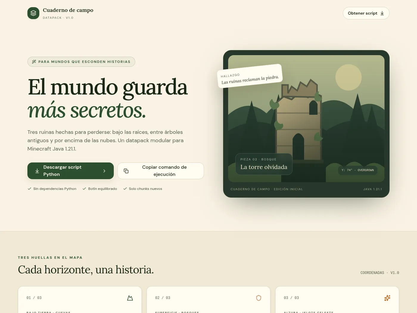 Exploración Rústica Datapack