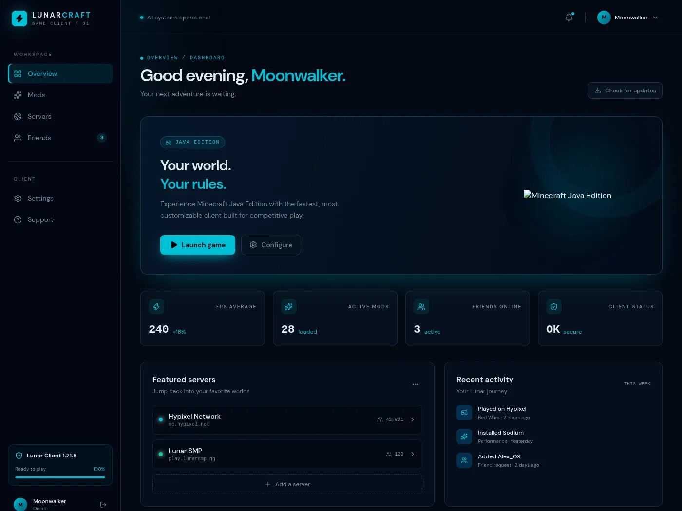 LunarCraft UI