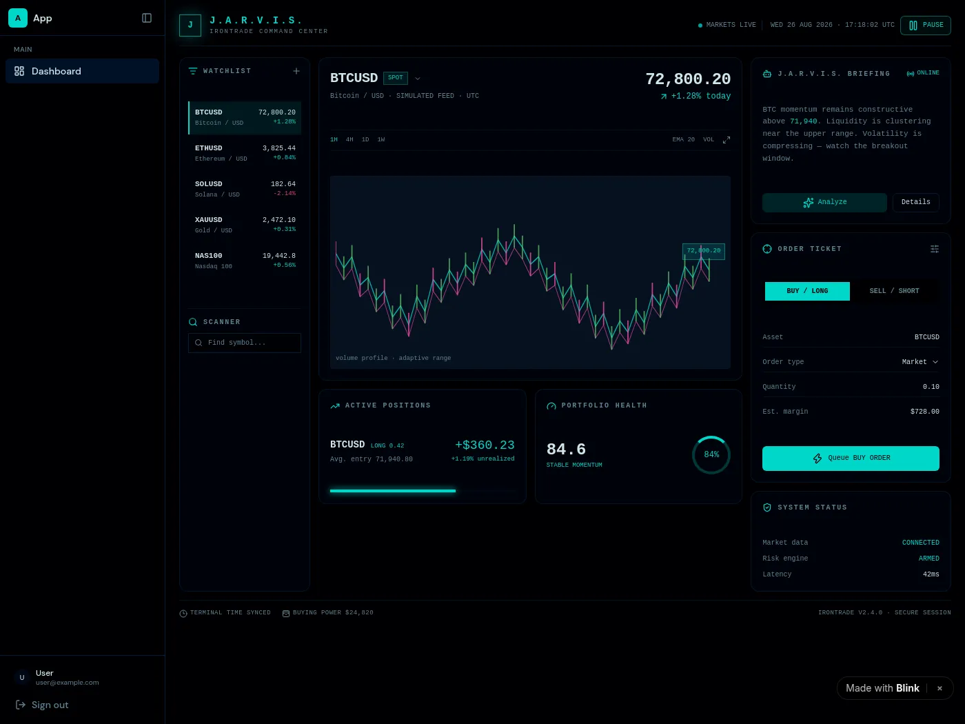 IronTrade Dashboard
