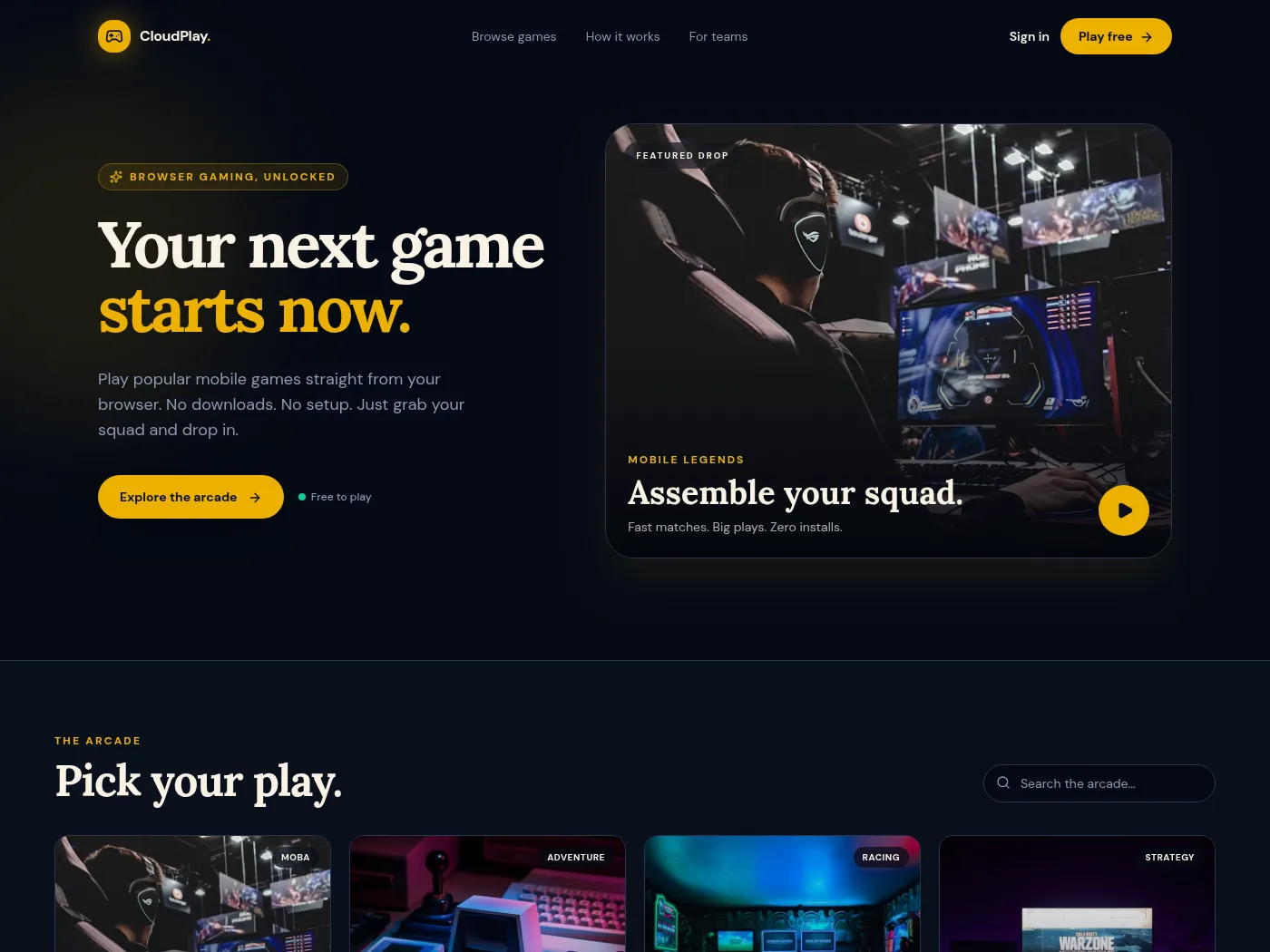 CloudPlay Arcade